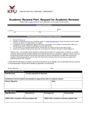Fillable Online Students can apply for reinstatement from the sixth 6 Fax Email Print - pdfFiller