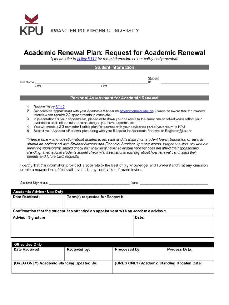 Fillable Online Students can apply for reinstatement from the sixth 6 Fax Email Print - pdfFiller
