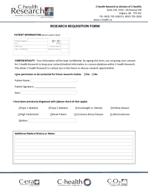 Fillable Online RESEARCH REQUISITION FORM Fax Email Print - pdfFiller