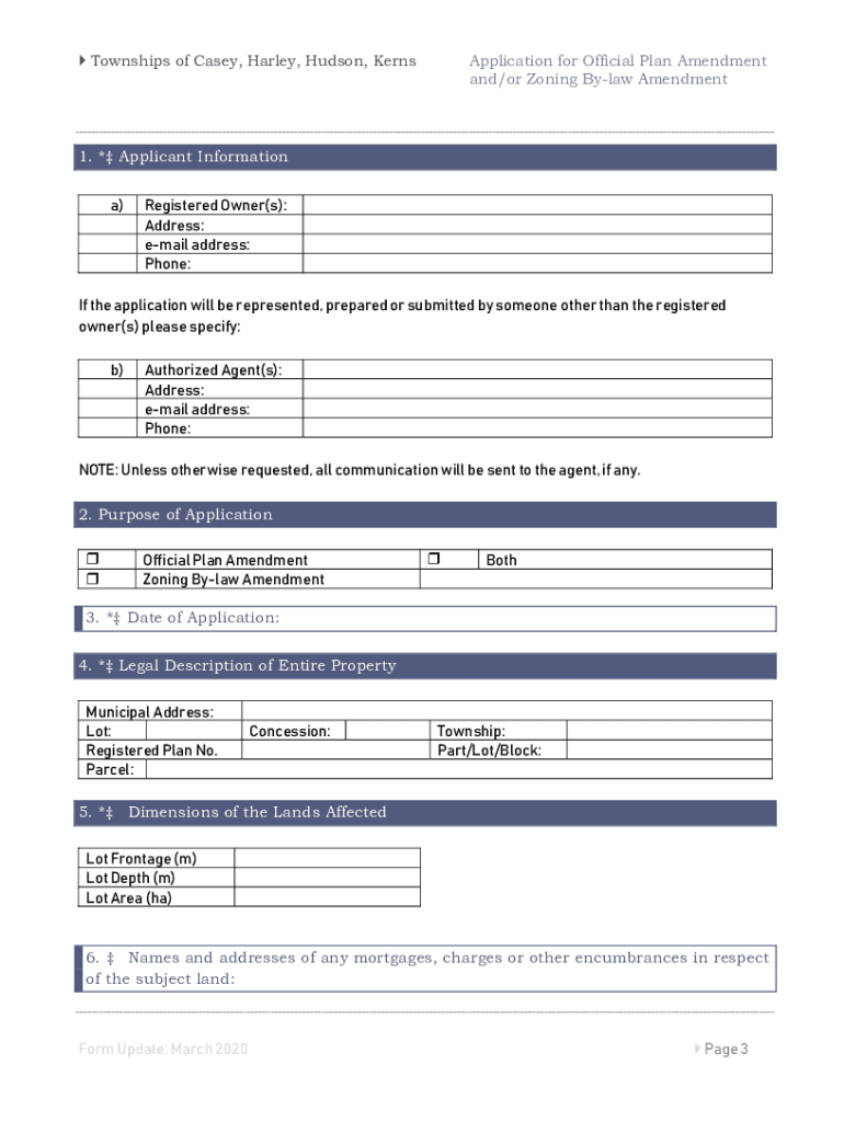 Fillable Online Townships of Casey, Harley, Hudson, Kerns. Application ...