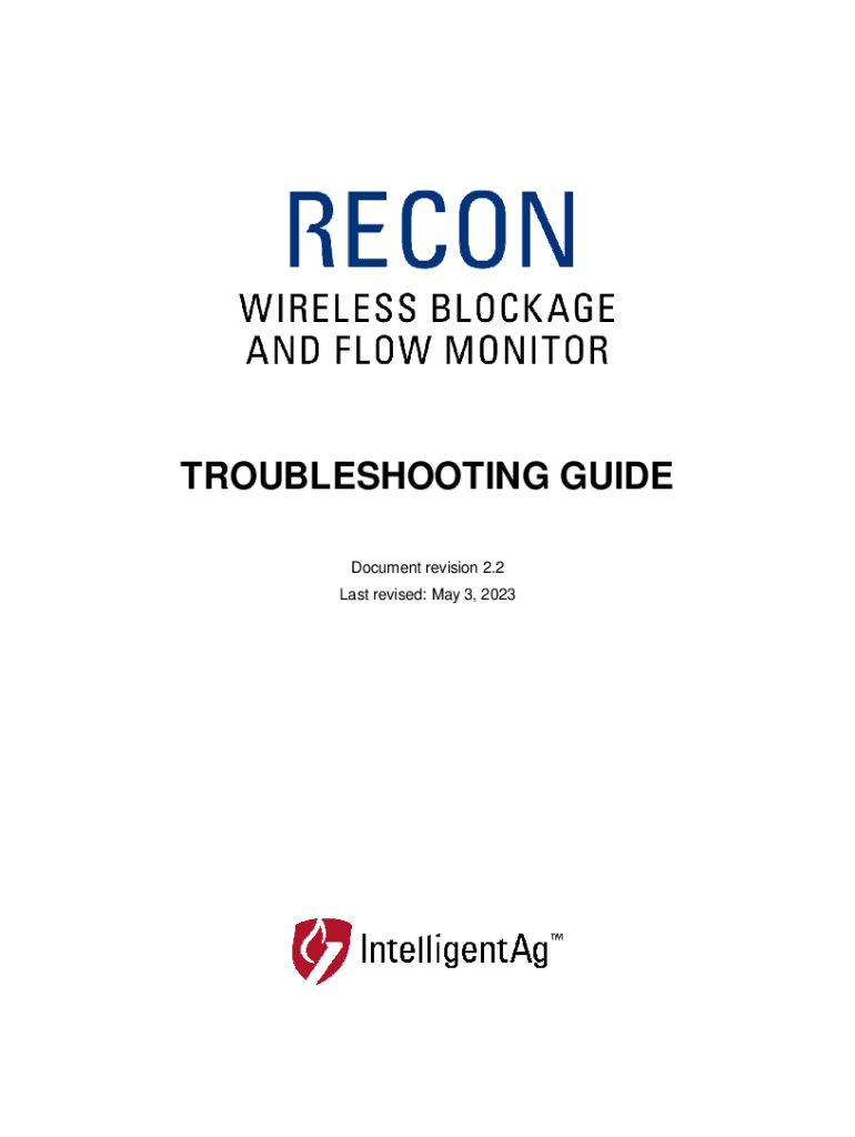 Fillable Online Recon Wireless Blockage and Flow Monitor Operator's ...