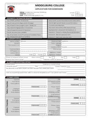 Fillable Online Middelburg Application Form Fax Email Print - pdfFiller