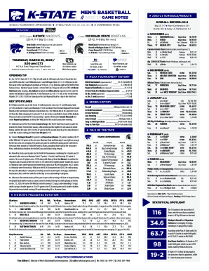 Fillable Online Men's Hoops Announces Big 12 Schedule Matrix Fax Email ...