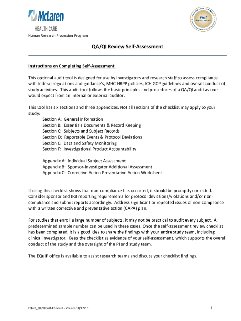 Fillable Online Quality Assurance and Quality Improvement Handbook for ...
