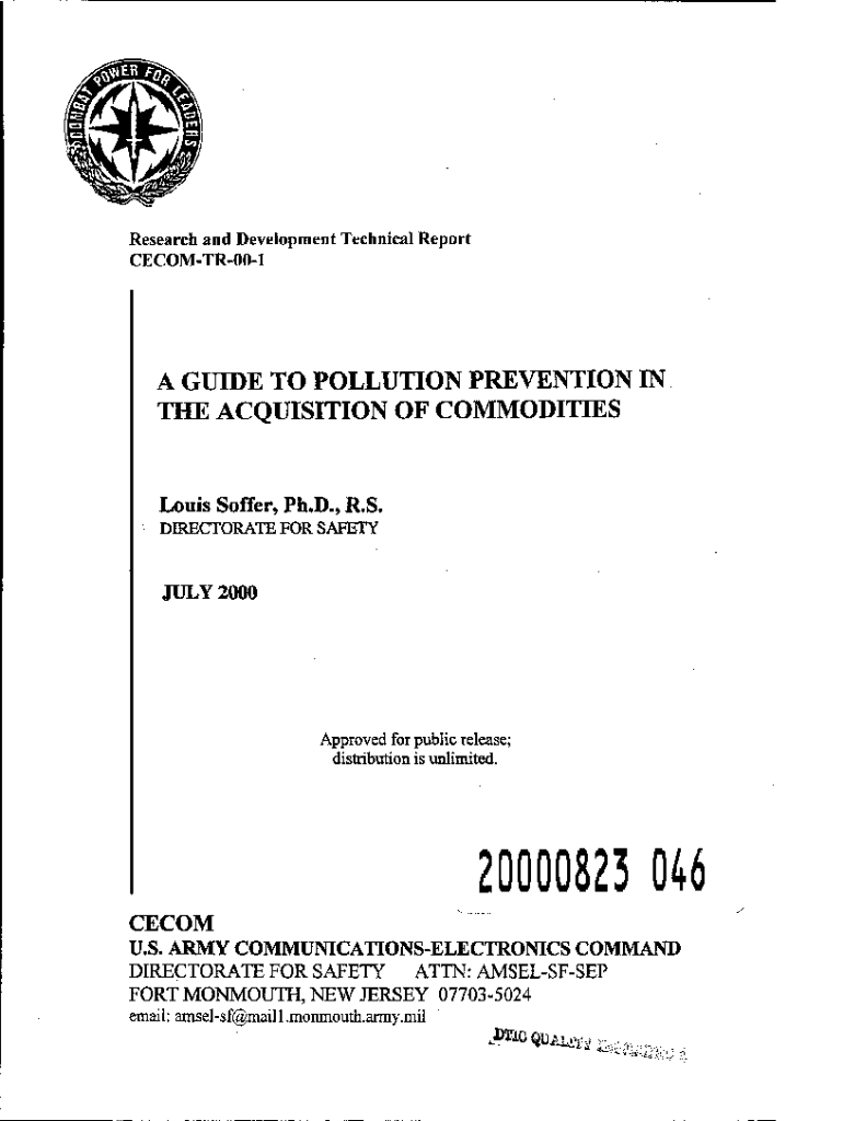 Fillable Online A Guide to Pollution Prevention in the Acquisition ...