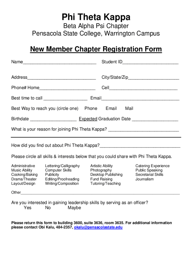 Fillable Online Phi Theta KappaBeta Alpha Psi Membership Application ...
