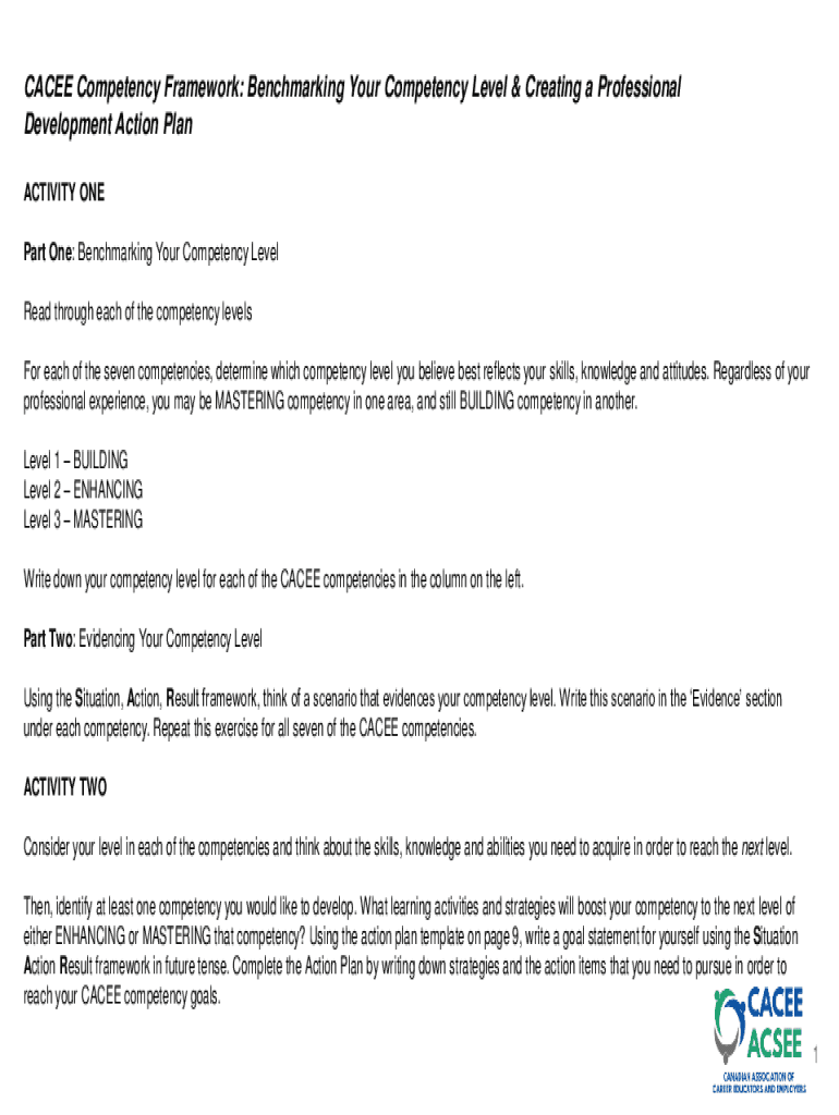 Fillable Online Benchmarking Your Competency Level & Creating a ... Fax ...