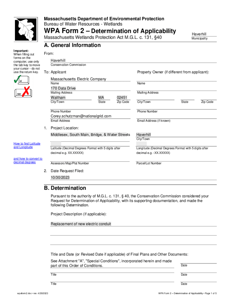 Fillable Online Request for Determination of Applicability (RDA) filing ...