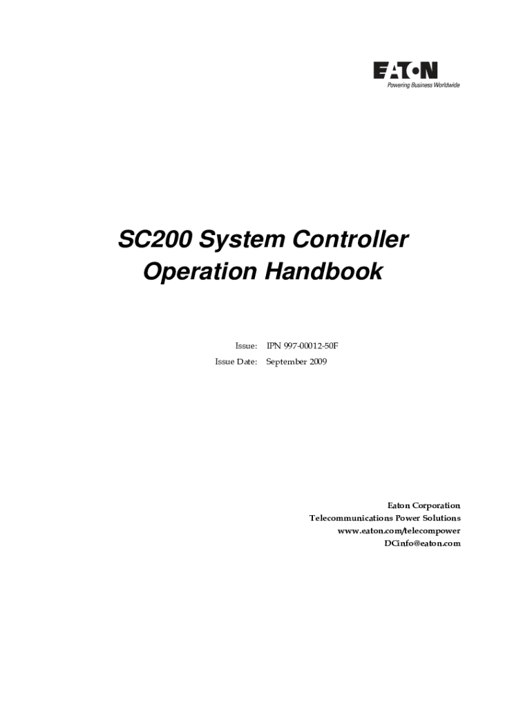 Fillable Online Eaton DC Power Solutions: SC200 System Controller Is An ... Fax Email Print ...