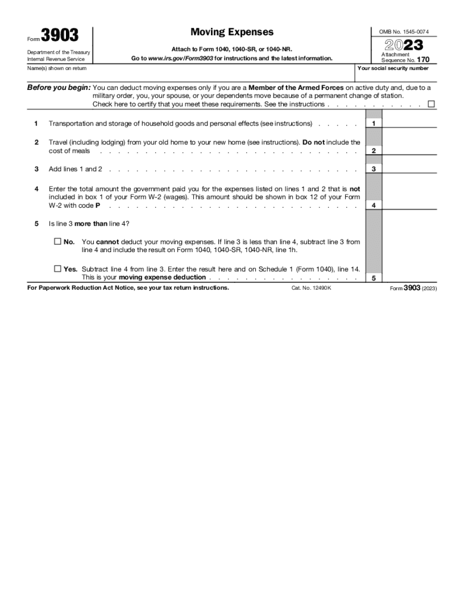 Irs Form 3903 2024 - Editable Online Blank in PDF