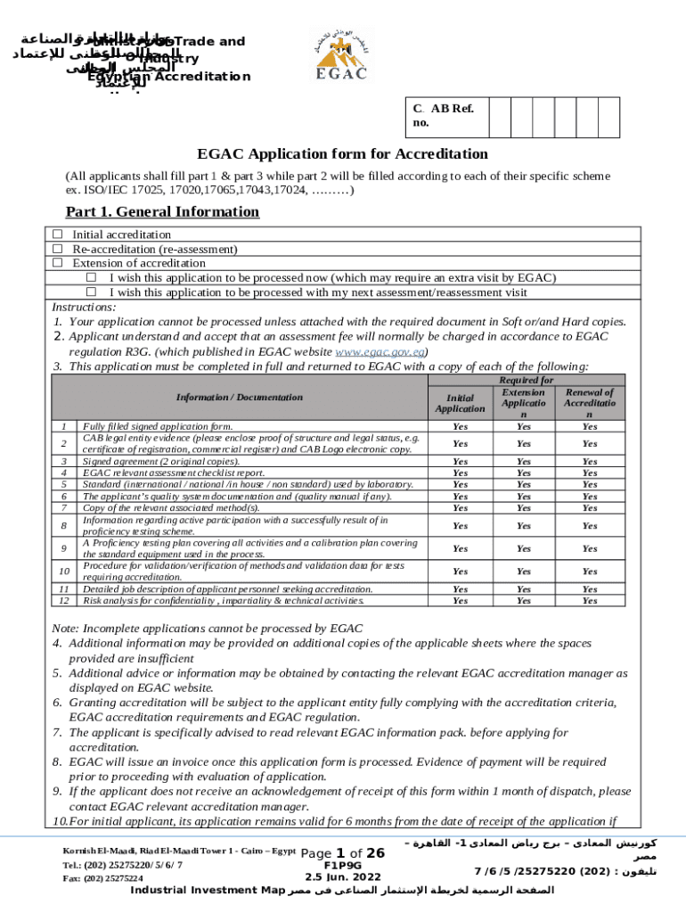 Egyptian Accreditation Council EGAC Doc Template | pdfFiller