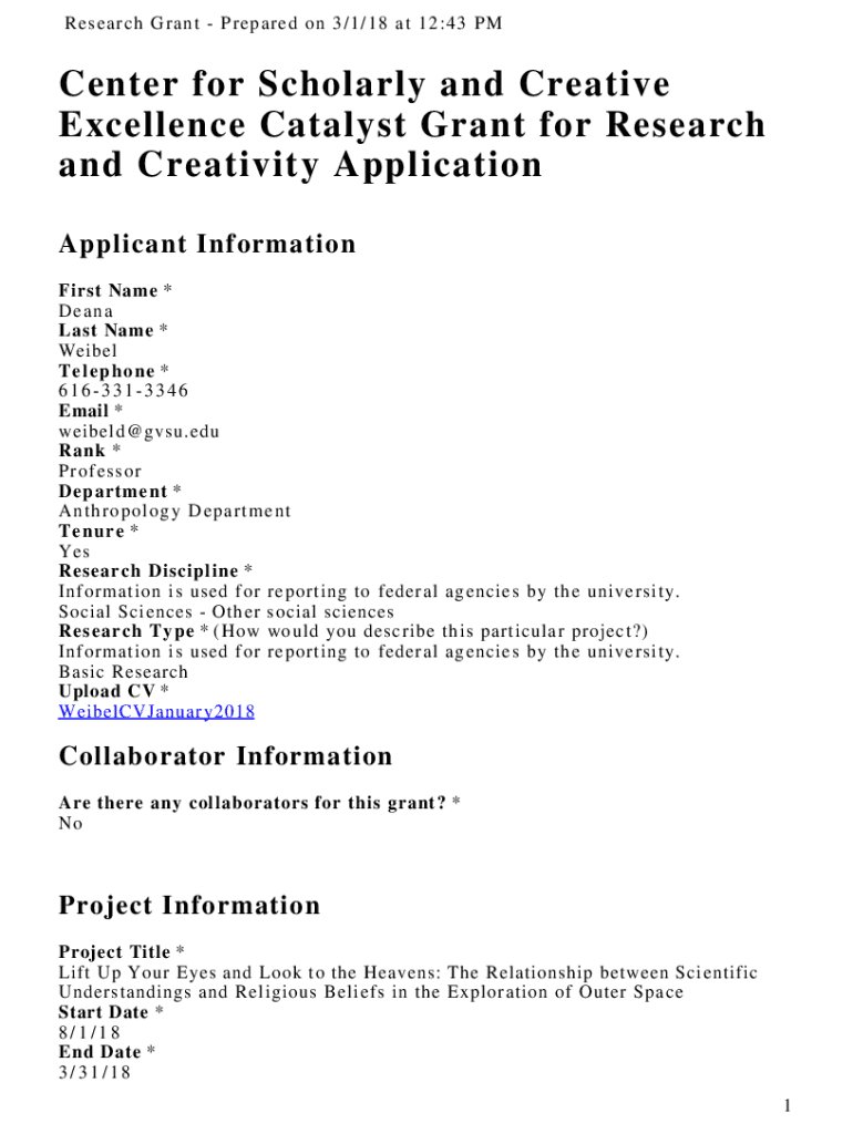 Fillable Online ADO - Application for a New Research Grant Fax Email ...