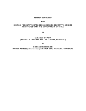 Fillable Online Hiring Security Guard Service Tender, Chile - 93825041 ...