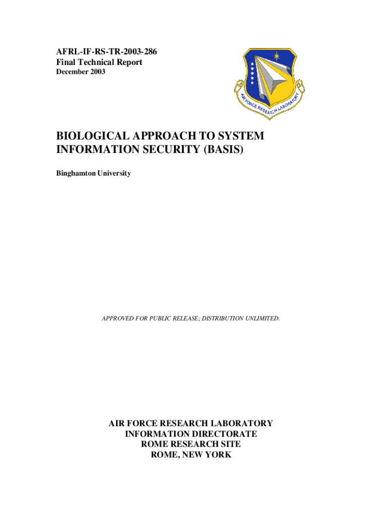 Fillable Online Can Rome Labs innovate a defense against threats of a ...