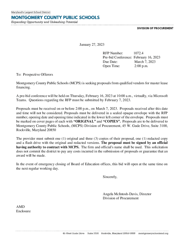 Fillable Online Montgomery County Public Schools (MCPS) is seeking ...