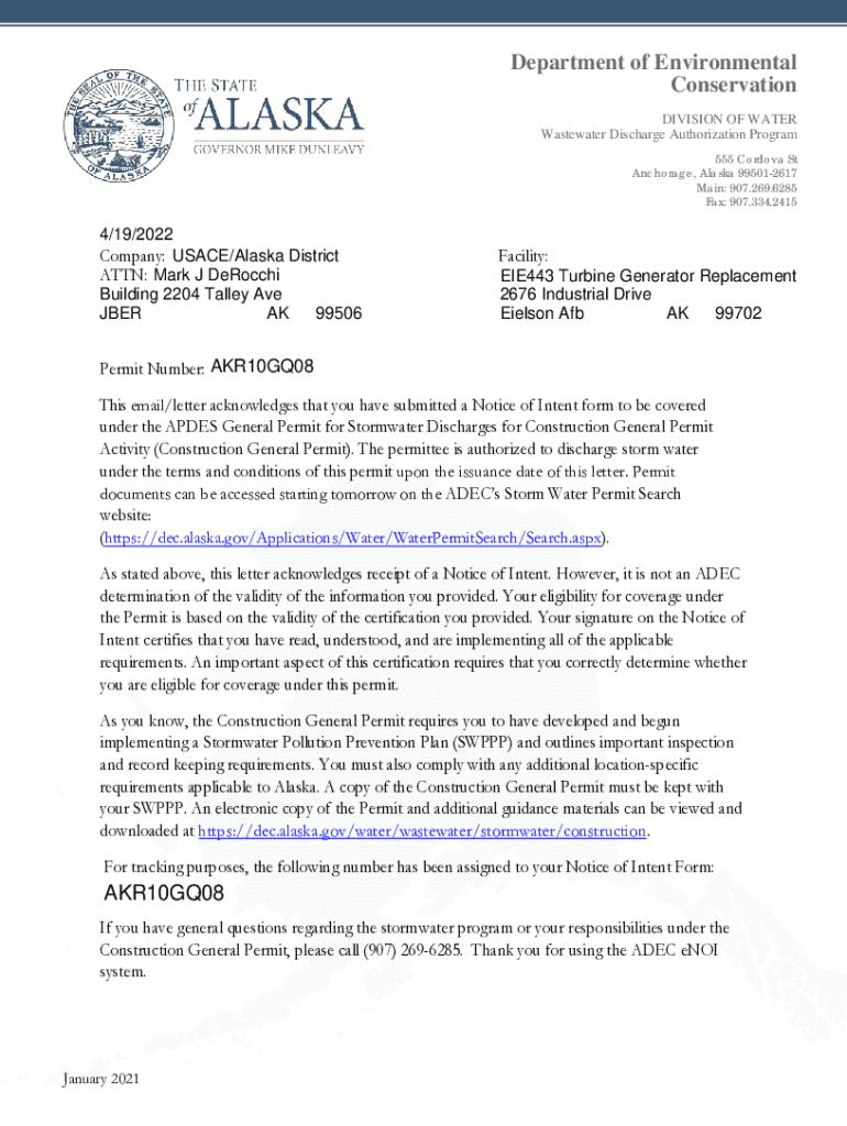 Fillable Online dec alaska Wastewater Discharge Permits Fax Email Print ...