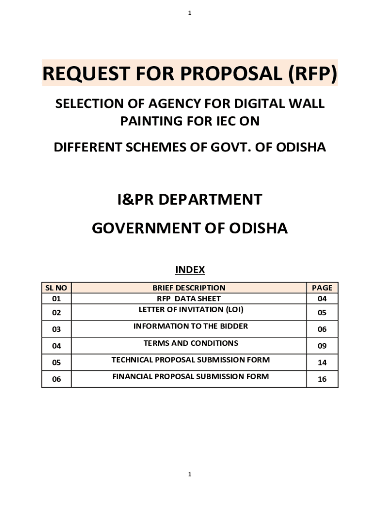 Fillable Online RFP for selection of agency for digtal wall painting ...