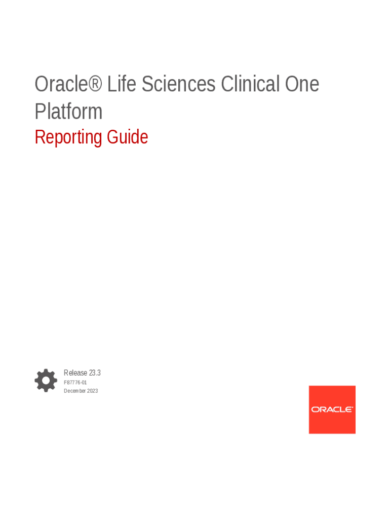 Fillable Online Oracle Life Sciences Clinical One Platform Site User ...