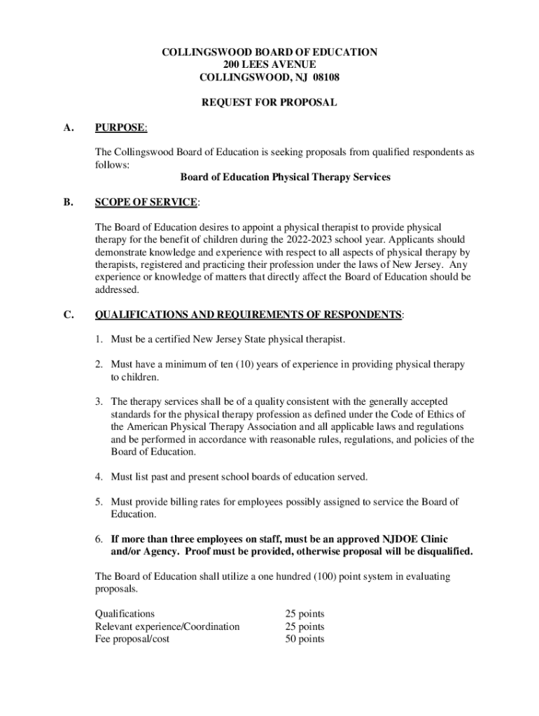 Fillable Online Fillable Online rfp for nursing services in nj schools ...