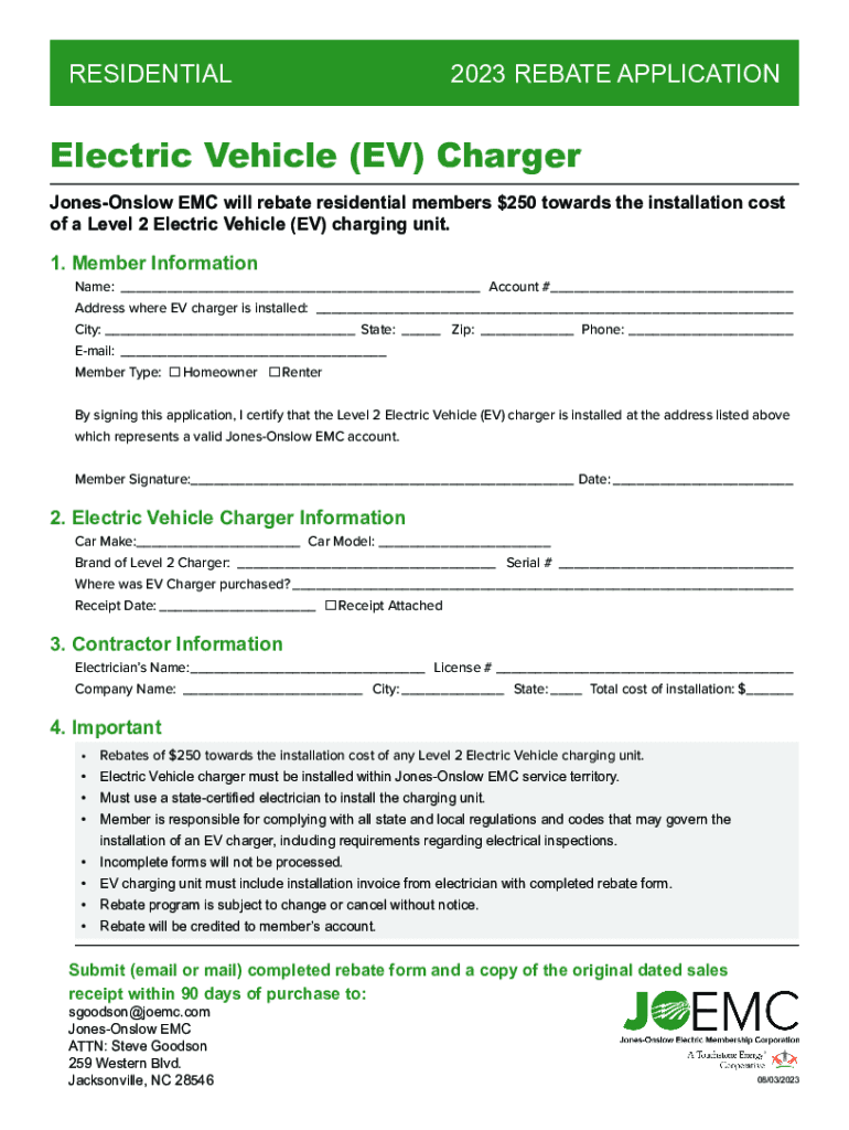 Fillable Online Electric Vehicle (EV) Charger Fax Email Print - pdfFiller