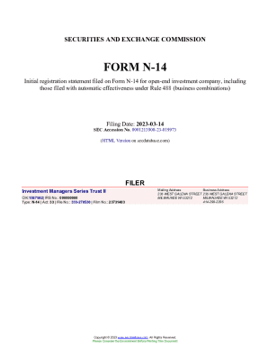 Fillable Online Form N-14: What It Is and How to Complete It Fax Email ...