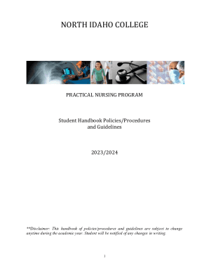 Fillable Online PRACTICAL NURSING PROGRAM Student Handbook Policies/Procedures and Guidelines ...