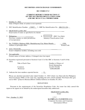 Fillable Online SEC Form 17-C dated 14 November 2023 Fax Email Print ...