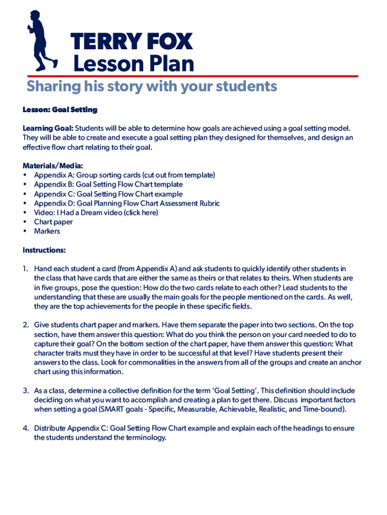 Fillable Online Complete List of Intermediate Lesson Plans - Terry Fox ...