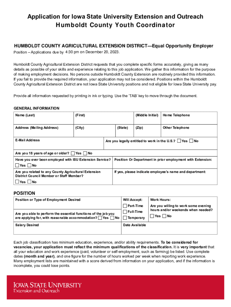 Fillable Online Humboldt County-Iowa State Extension and Outreach Fax ...