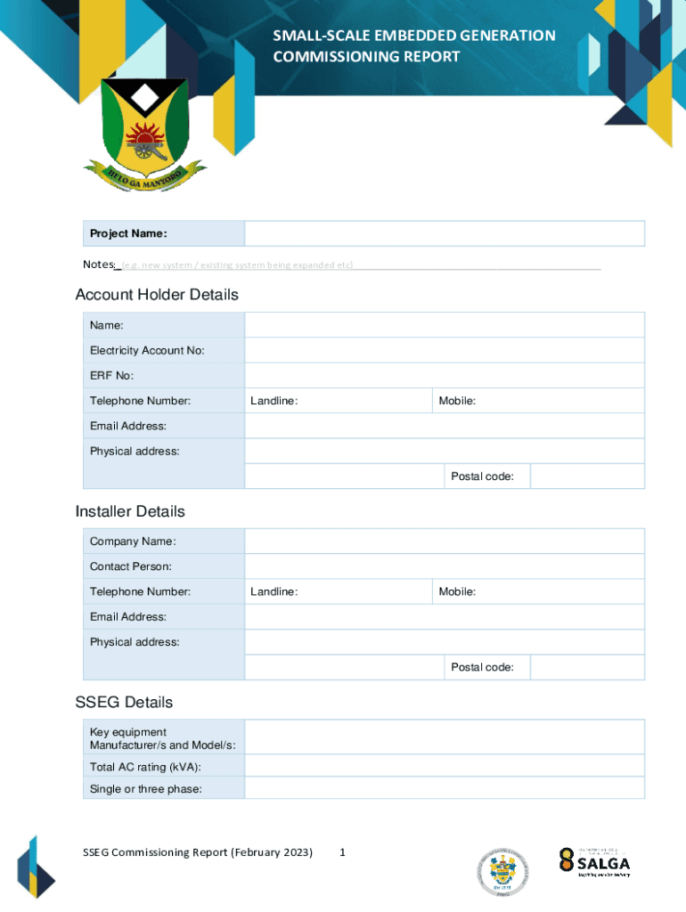 Fillable Online small-scale embedded generation commissioning report ...