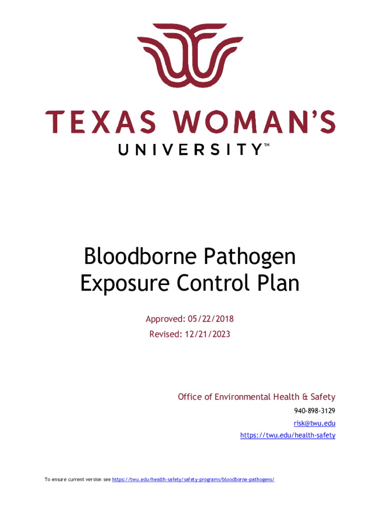 Fillable Online BLOODBORNE PATHOGEN EXPOSURE CONTROL ... Fax Email ...
