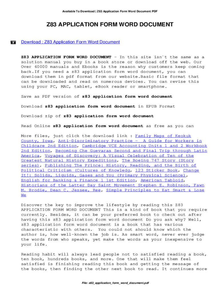 Fillable Online 20 Printable new version z83 form Templates Fax Email ...