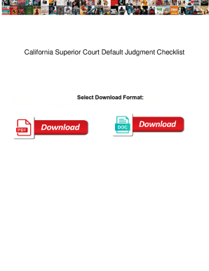 Fillable Online California Superior Court Default Judgment Checklist ...