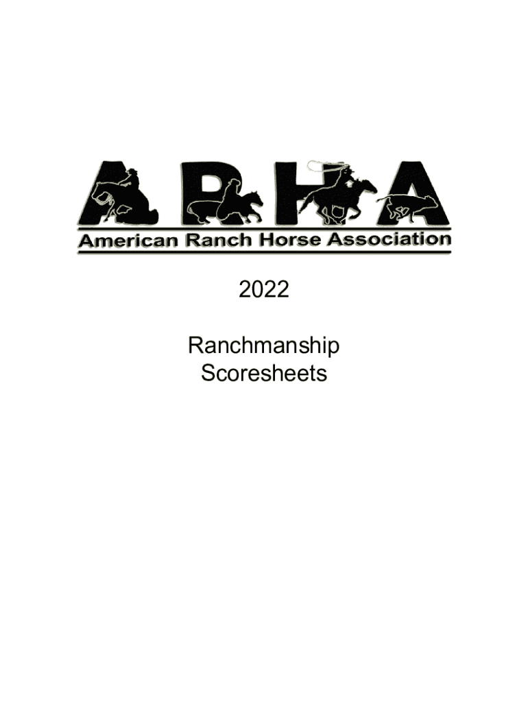Fillable Online American Ranch Horse Association Ranchmanship Score ...