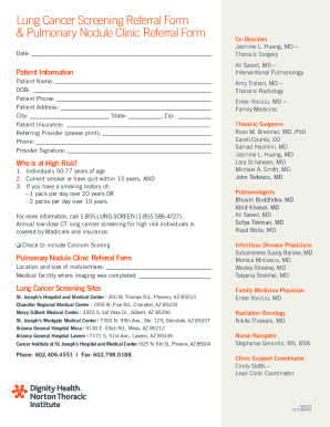 Fillable Online Lung Cancer Screening Referral Form & Pulmonary ... Fax ...