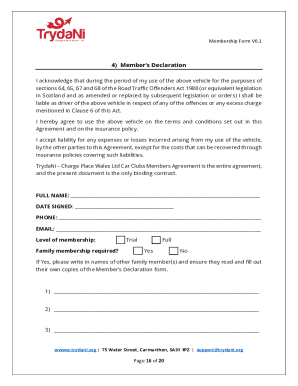 Fillable Online Free Online Car Club Registration Form Template Fax ...