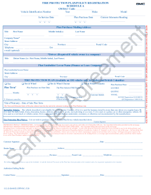 Fillable Online DPS-488 GMC Tire Protection Plan Sample Agreement English Fax Email Print ...