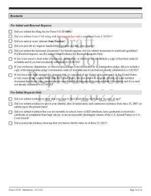 Fillable Online Form I-821D, Instructions for Consideration of Deferred ...
