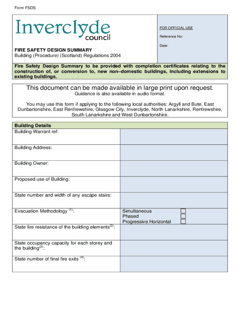 Fillable Online Form FSDS - Fire Safety Design Summary Fax Email Print ...