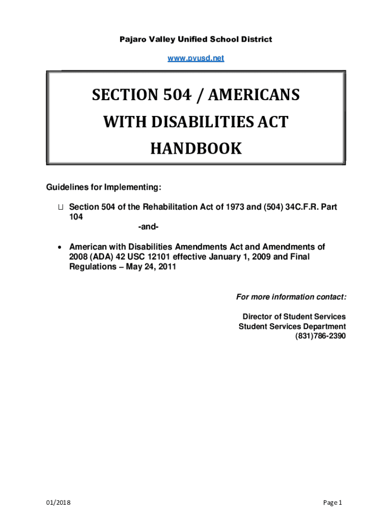 Completable En línea SECTION 504 / AMERICANS WITH DISABILITIES ACT ...
