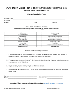 Fillable Online License Cancellation Form Fax Email Print - pdfFiller