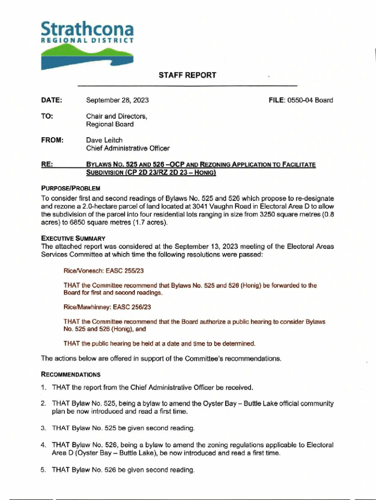 Fillable Online 525 AND 526 OCP AND REZONING APPLICATION TO FACILITATE ...