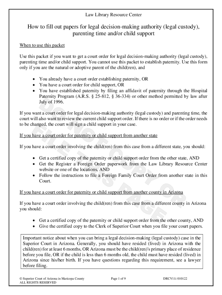Fillable Online superiorcourt maricopa How to fill out papers for legal ...