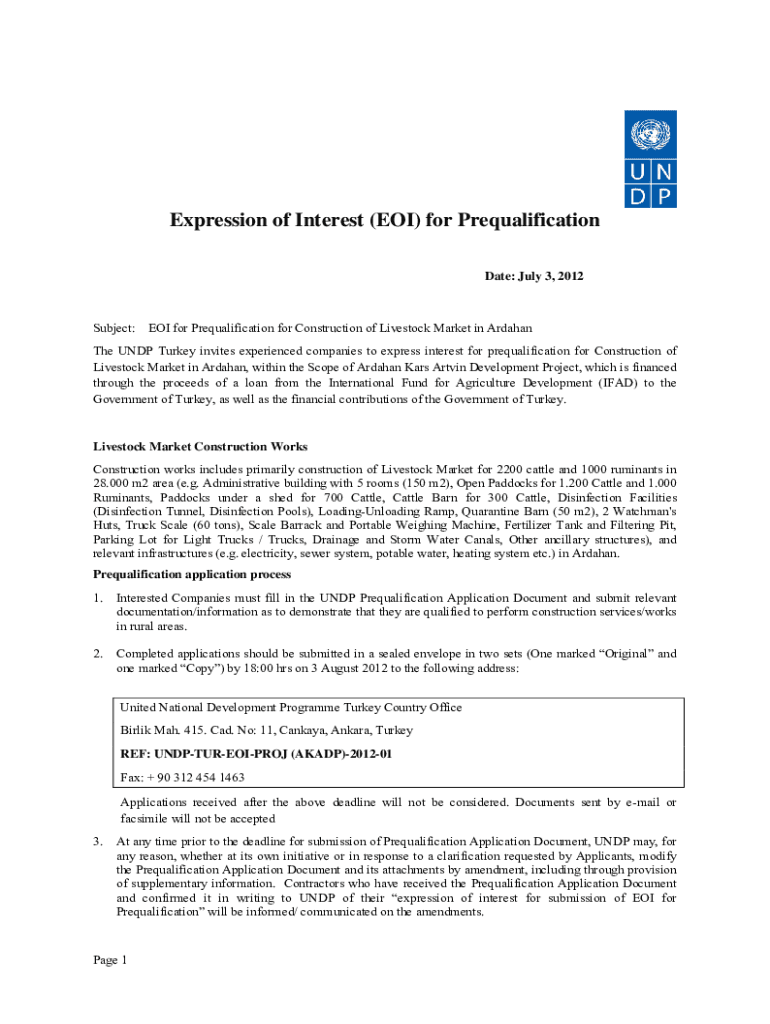 Fillable Online procurement-notices undp Procurement Notice: Call for expression of Interest ...