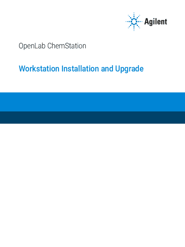 Fillable Online Agilent OpenLab ChemStation, Workstation Installation ...
