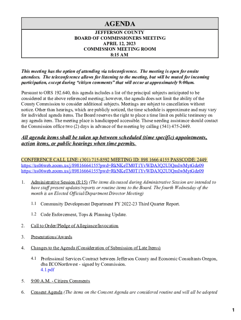 Fillable Online action items, or public hearings when time permits Fax ...