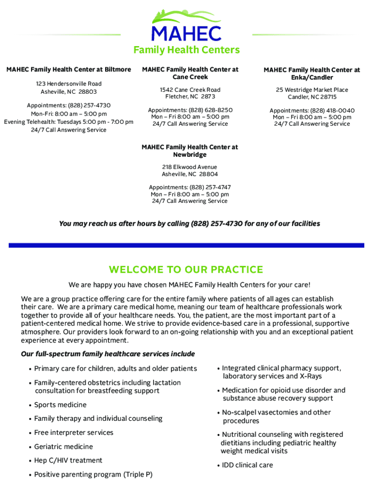 Fillable Online New patient packet English NOT previsit planning.pdf Fax Email Print - pdfFiller