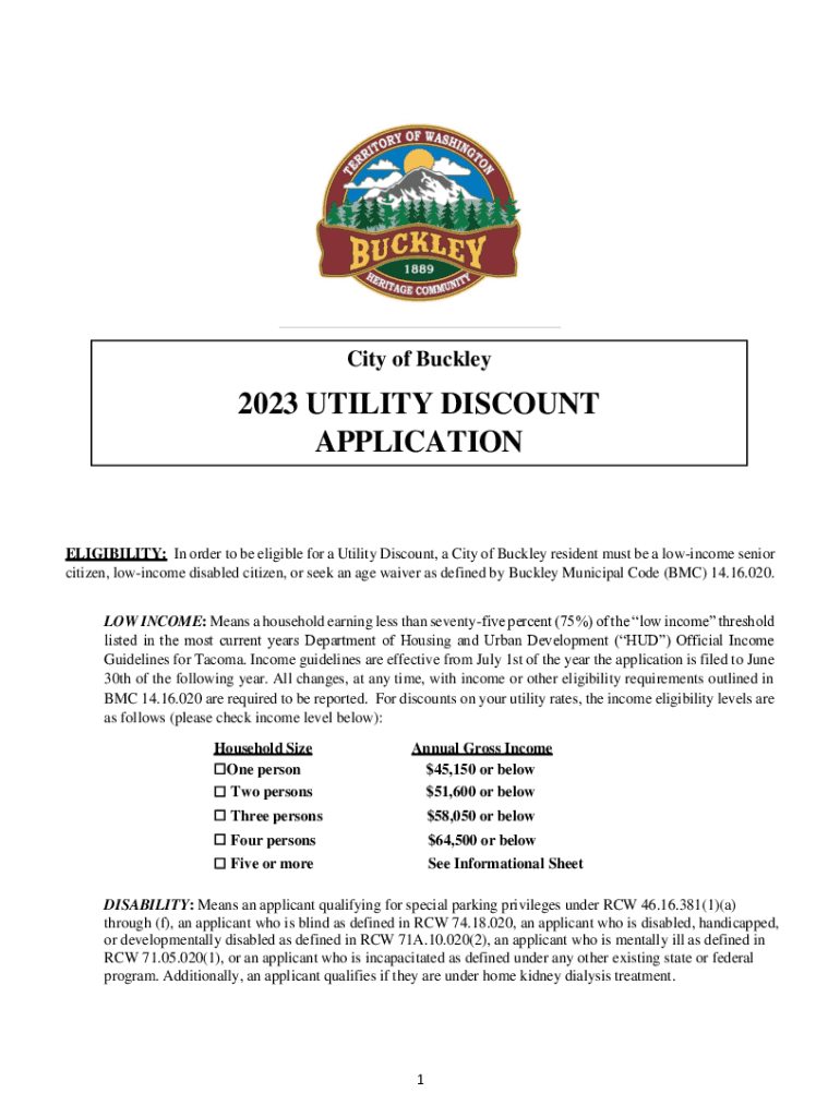 Fillable Online Utility Discounts and Financial Assistance Programs Fax Email Print - pdfFiller