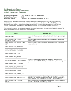 Fillable Online CW-1, Form ETA-9142C, Appendix A Fax Email Print ...