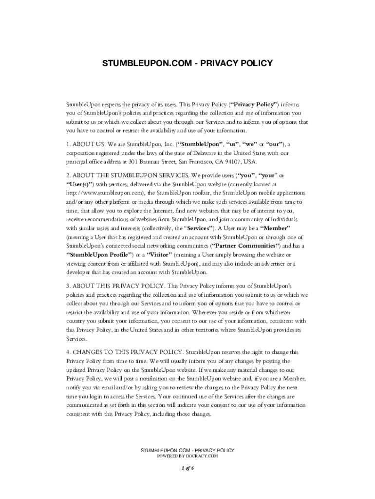 Fillable Online What happened to StumbleUpon, and is there an ...